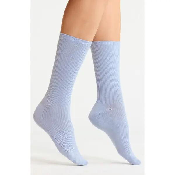 Nordstrom Everyday Rib Crew Socks - Blue Blizzard