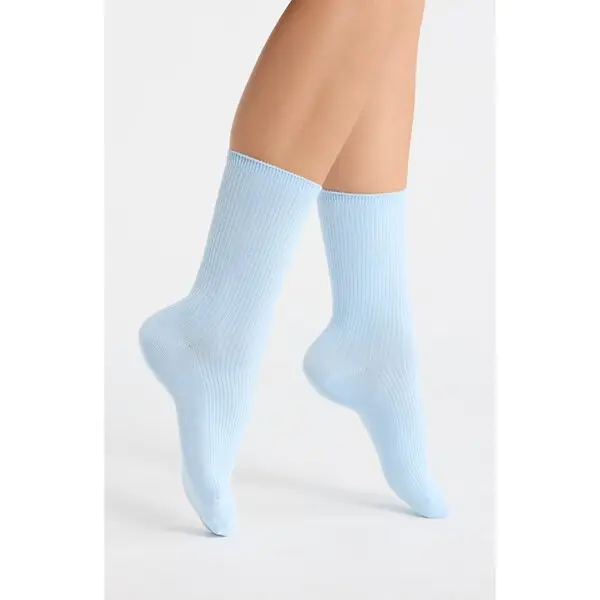 Nordstrom Everyday Rib Crew Socks - Blue Floaty