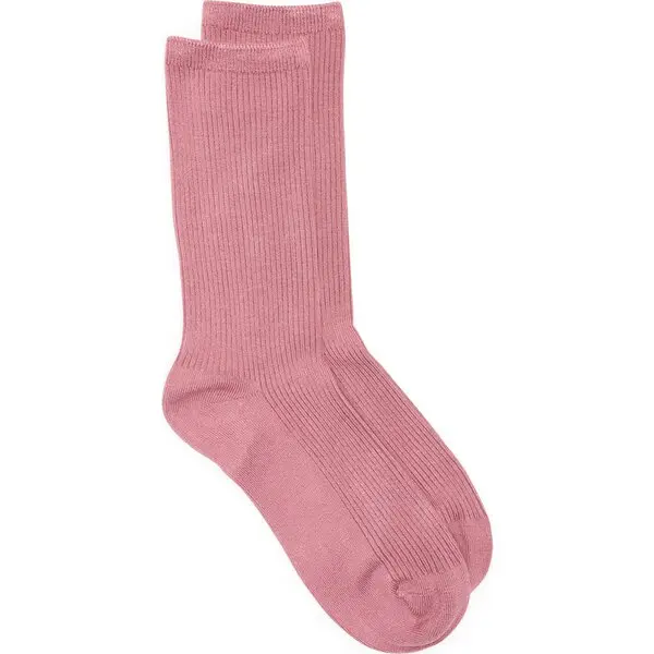 Nordstrom Everyday Rib Crew Socks - Pink Compact