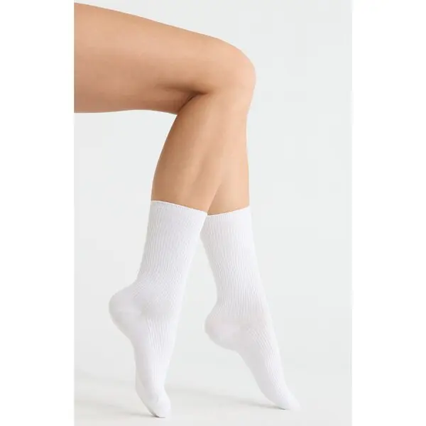 Nordstrom Everyday Rib Crew Socks - White