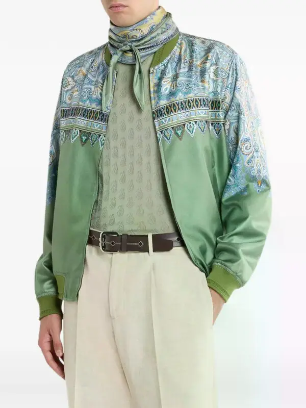 Etro Paisley Print Zip-up Bomber Jacket