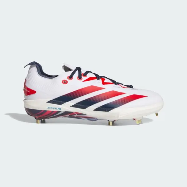 Adidas Adizero Electric+ 2.0 Usa Cleats - Cloud White / Team Navy Blue 2 / Team Collegiate Red