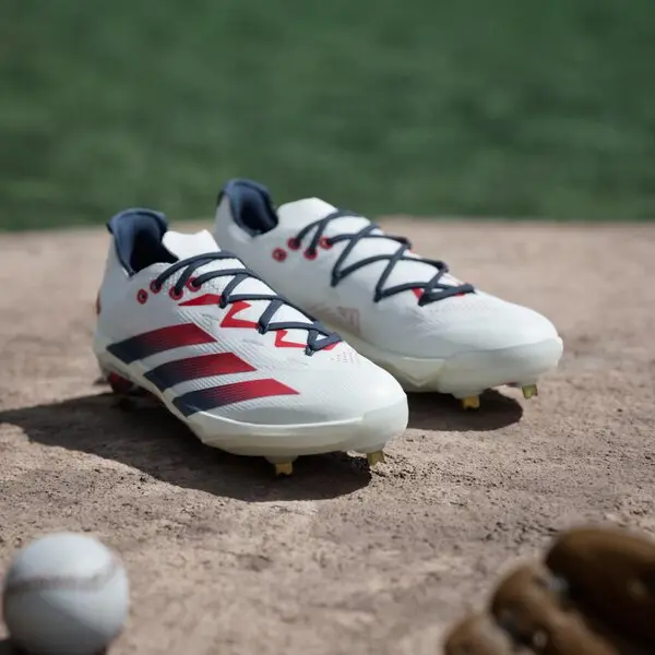 Adidas Adizero Electric+ 2.0 Usa Cleats - Cloud White / Team Navy Blue 2 / Team Collegiate Red