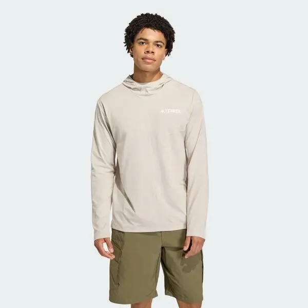 Adidas Terrex Multi Climacool Hooded Long Sleeve Top - Beige