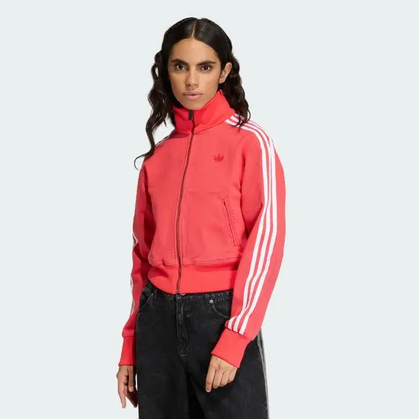 Adidas Firebird Denim Track Top - Semi Lucid Red
