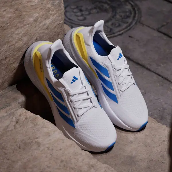 Adidas Ultraboost 5x Athletic Sneakers - Cloud White / Blue / Yellow