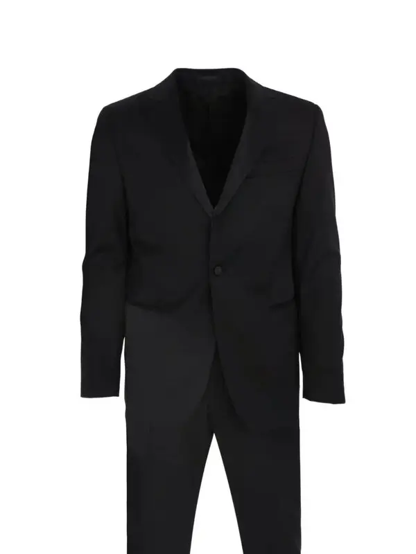 Corneliani Buttoned Wool Suit - Black