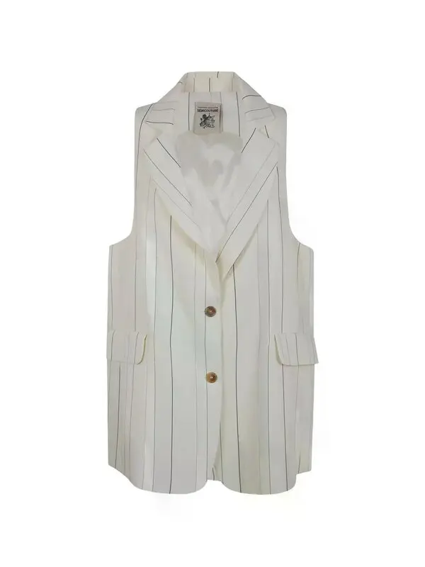 SEMICOUTURE Striped Button Waistcoat