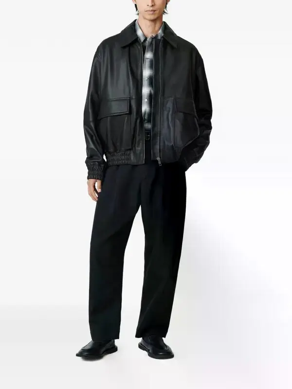 Studio Nicholson Piston Zip-up Leather Jacket