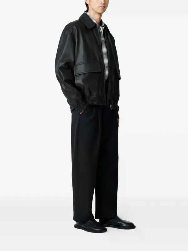 Studio Nicholson Piston Zip-up Leather Jacket