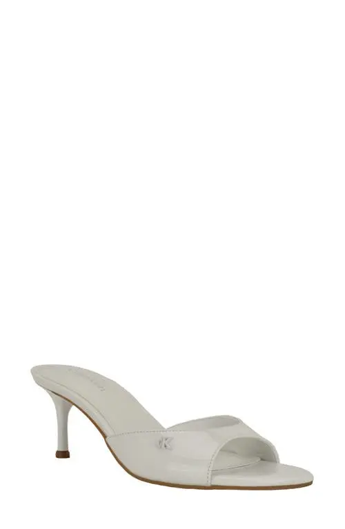 Calvin Klein Vixie Slide Sandal - White Patent