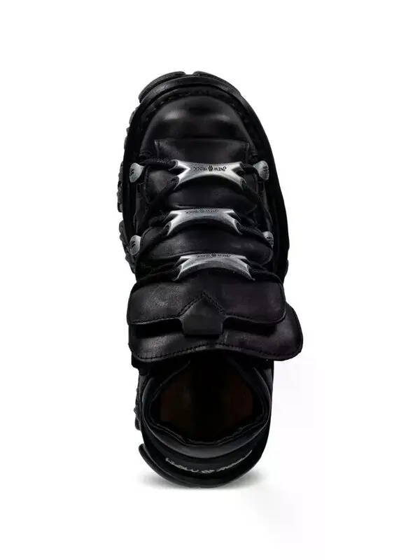 NEW ROCK Lace-up Platform Sneakers - Black