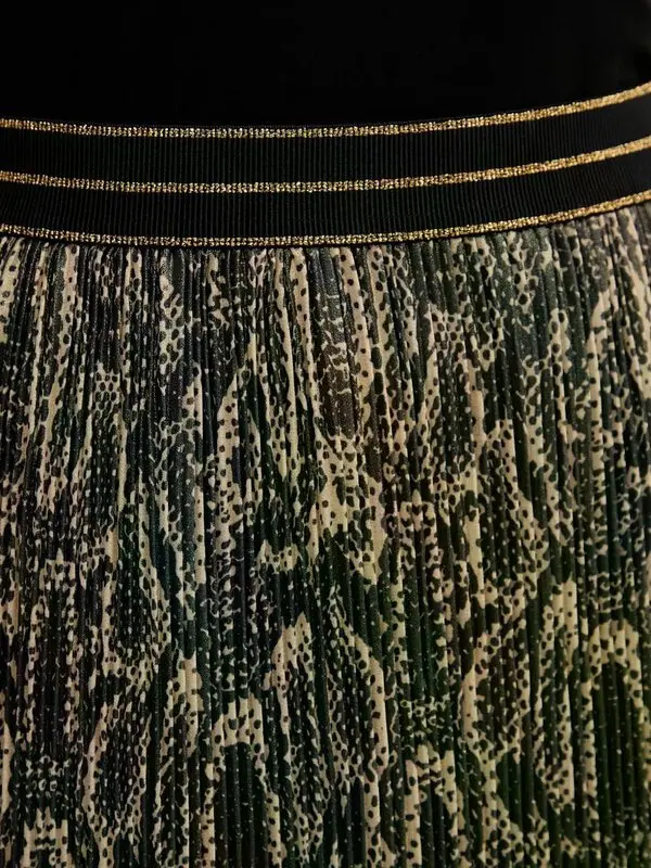 MARC AUREL Printed Pleated Midi Skirt