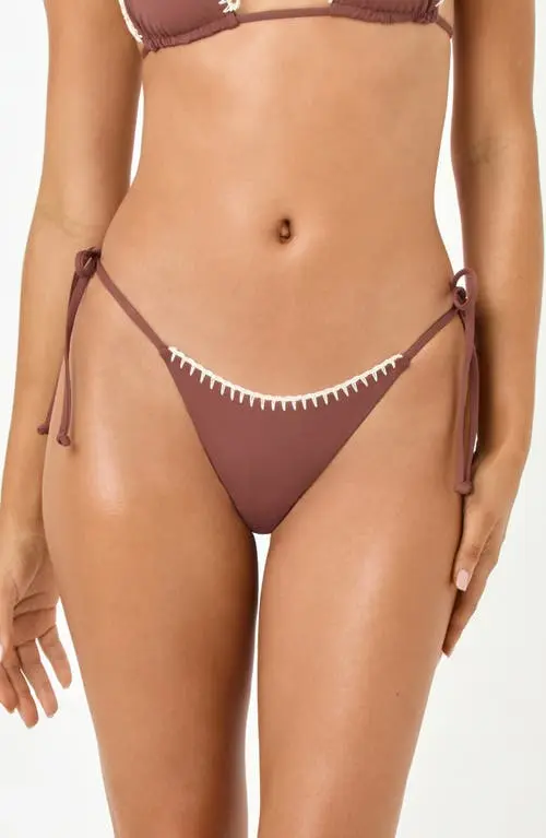 L*Space Samba Bitsy Side Tie Bikini Bottoms - Cafe