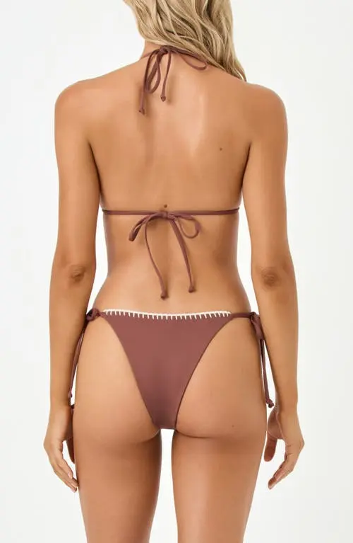 L*Space Samba Bitsy Side Tie Bikini Bottoms - Cafe