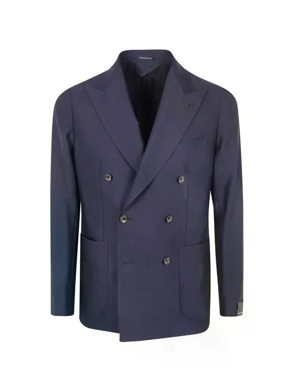Tagliatore Double-breasted Jacket With Peak Lapel - Blue