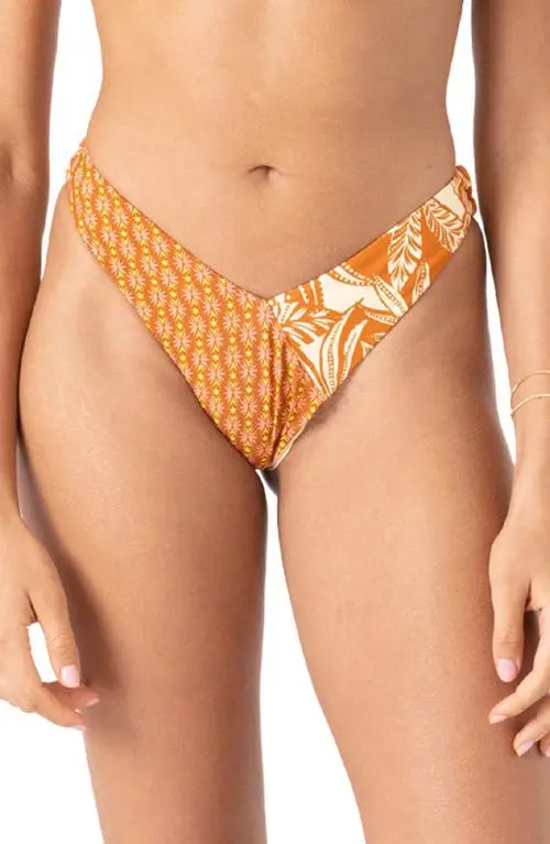Roxy Ray Of Sunshine V-cut Bikini Bottom - Rust Multi