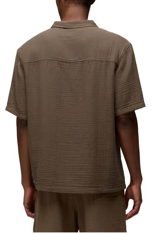 Prana Hideaways Organic Cotton Camp Shirt - Mud