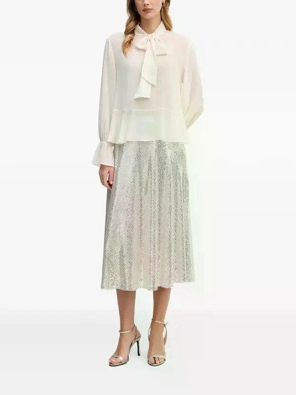 OUI Sequin-embellished A-line Midi Skirt