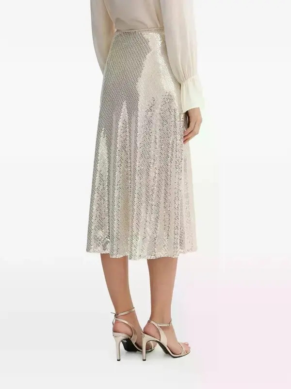 OUI Sequin-embellished A-line Midi Skirt