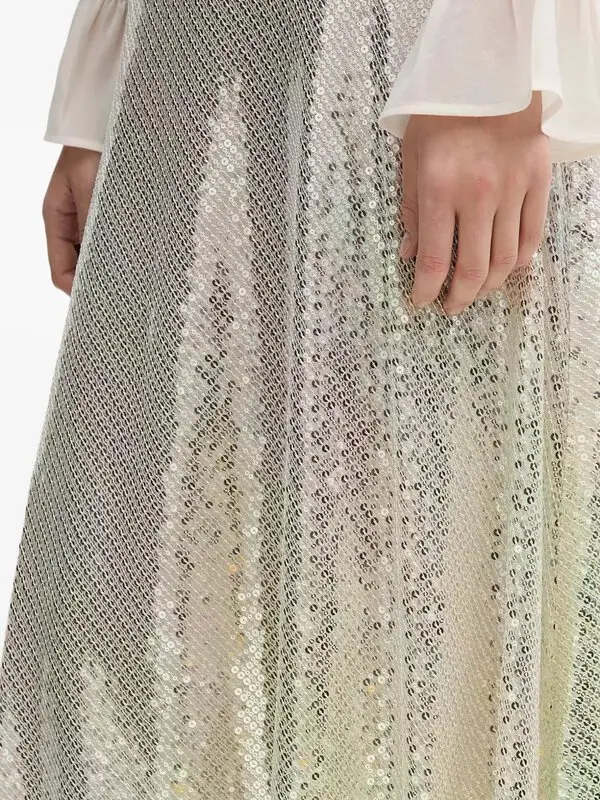 OUI Sequin-embellished A-line Midi Skirt