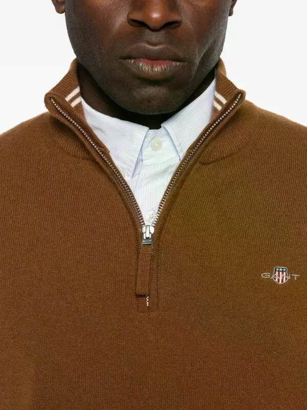 Gant Half-zip Sweater - Brown