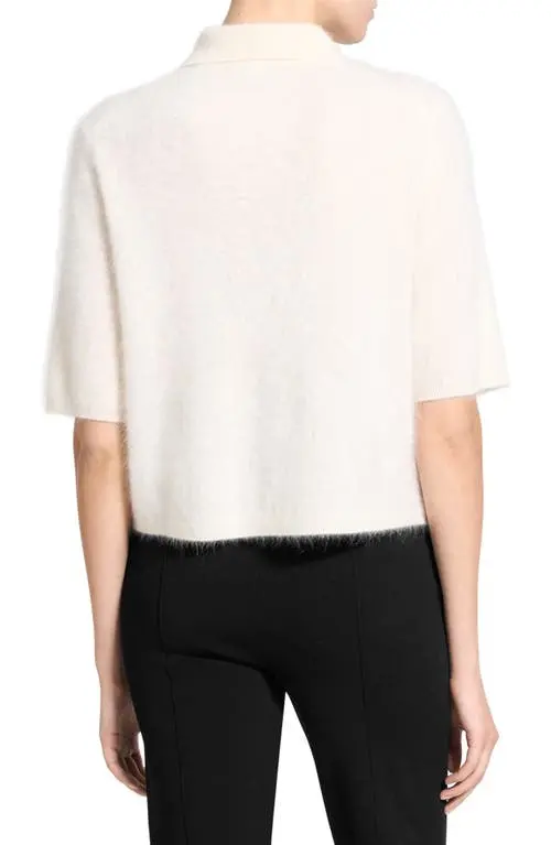 Theory Brushed Cashmere Short Sleeve Cardigan