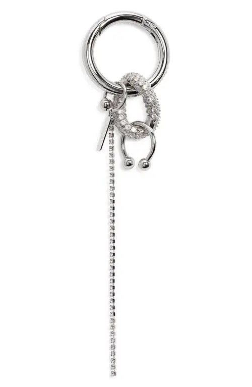 JUSTINE CLENQUET Dolly Crystal Key Chain - Palladium