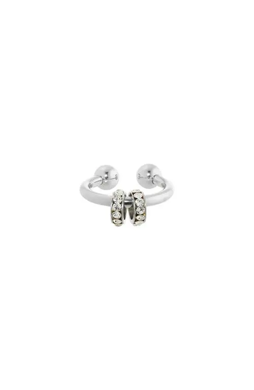 JUSTINE CLENQUET Bless Crystal Ear Cuff - Palladium