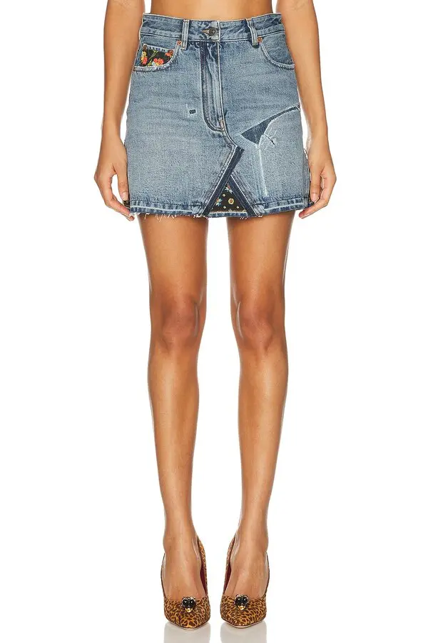 Valentino Garavani Denim Skirt - Medium Blue Denim