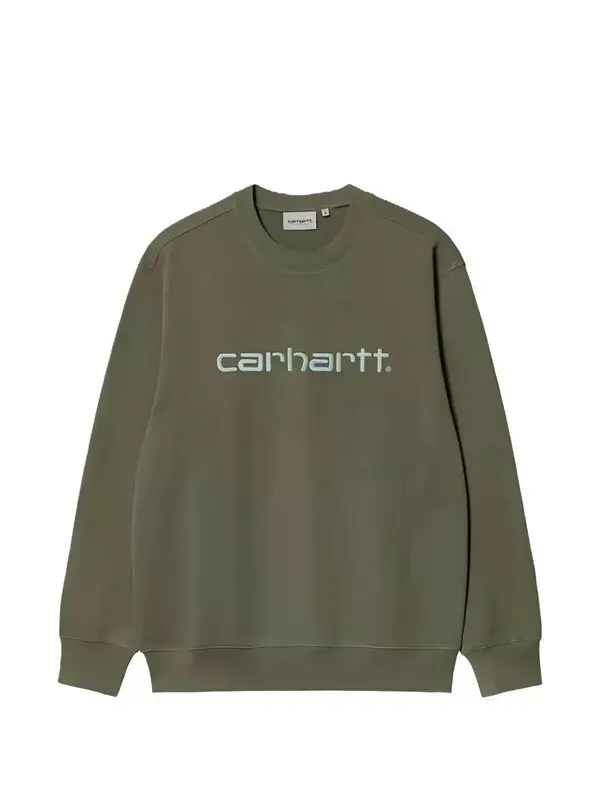 Carhartt Work In Progress Logo-embroidered Crew-neck Sweatshirt - Green