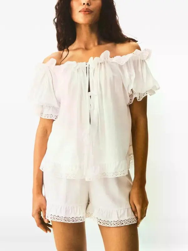 Sleeper Romantica Ruffled Lounge Set - White