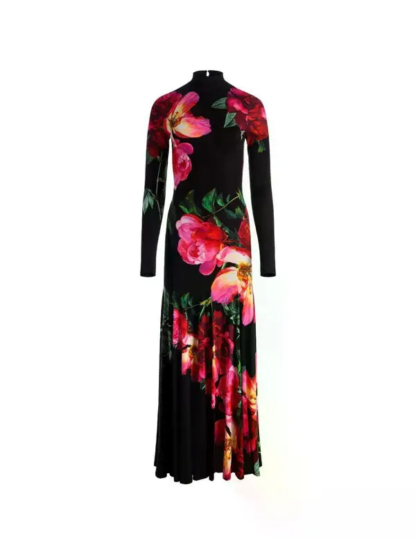 Alice + Olivia Augusta Floral Maxi Dress - Black