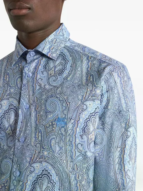 Etro Floral Paisley Cotton Shirt - Blue