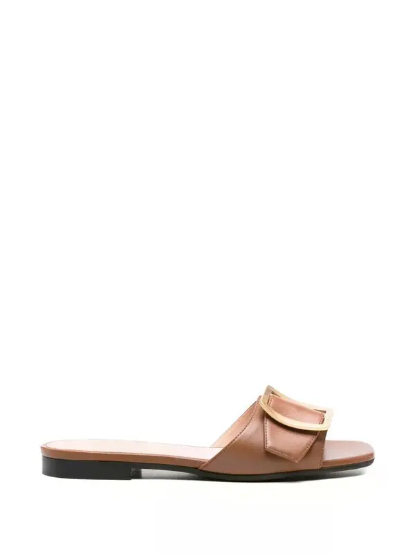 Bally Buckle Leather Mules