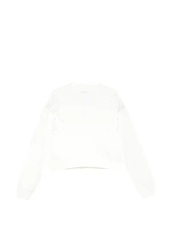 Patrizia Pepe Crystal-embellished Sweatshirt - White