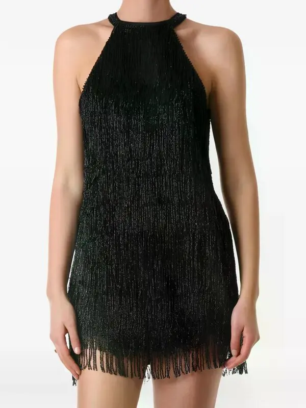 MATTERS STORE Elsa Fringed-hem Halter-neck Mini Dress