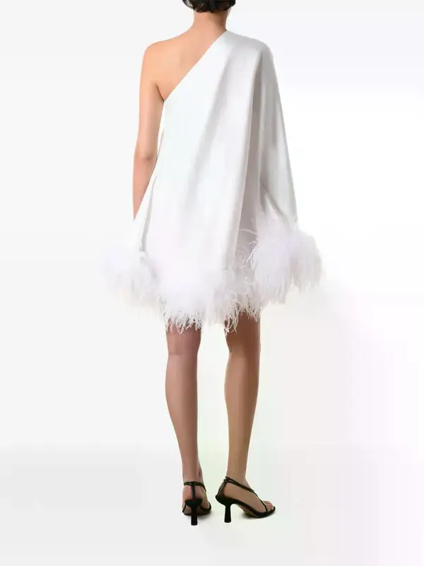 MATTERS STORE Aurora Feathered-trim Mini Dress