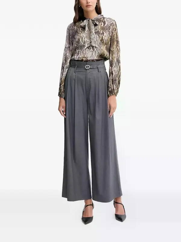 MARC AUREL Snake-print Bow Blouse