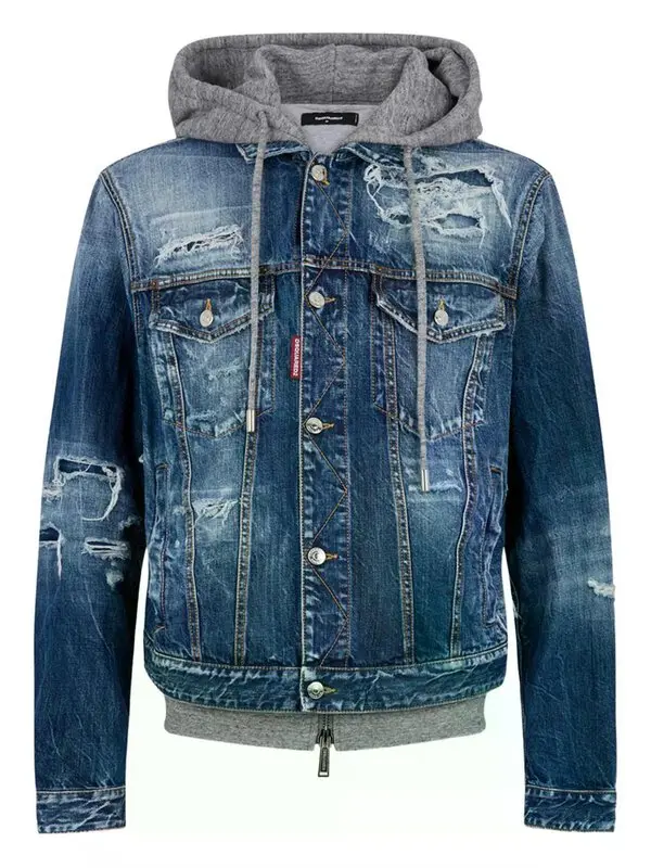 Dsquared2 Ripped-detail Denim Jacket