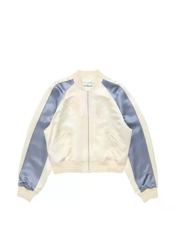 Acne Studios Logo-embroidered Bomber Jacket - Neutrals
