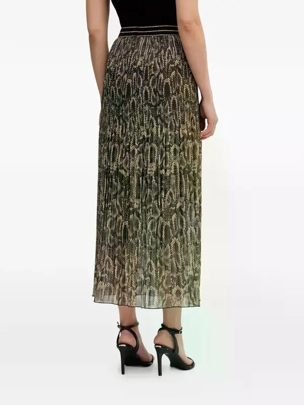 MARC AUREL Printed Pleated Midi Skirt