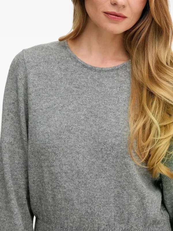 OUI Rib-knit Slit-detail Midi Dress - Grey