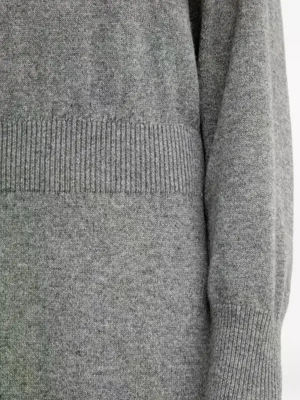 OUI Rib-knit Slit-detail Midi Dress - Grey