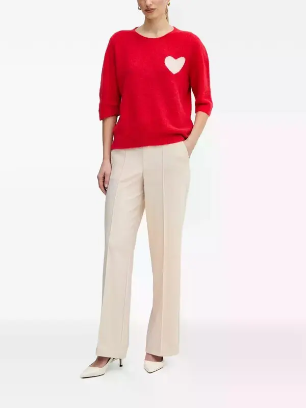 OUI Heart-design Crew-neck Sweater