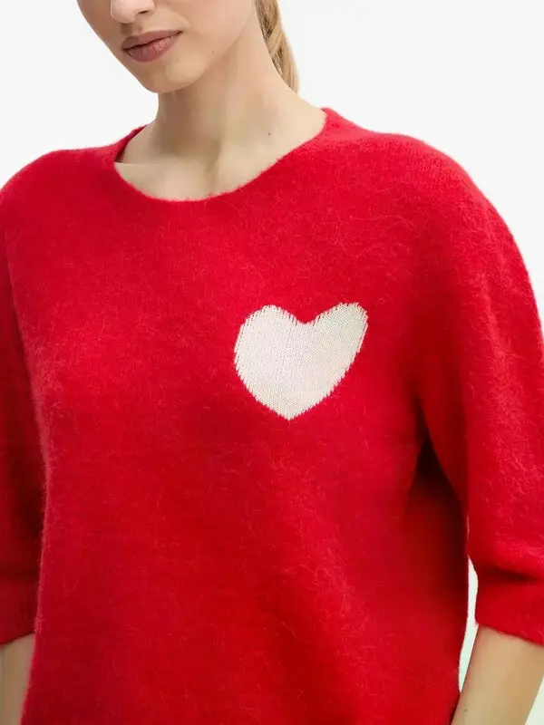 OUI Heart-design Crew-neck Sweater