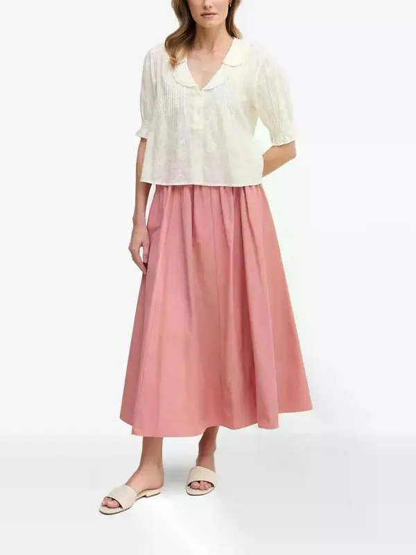 OUI Pleated A-line Midi Skirt