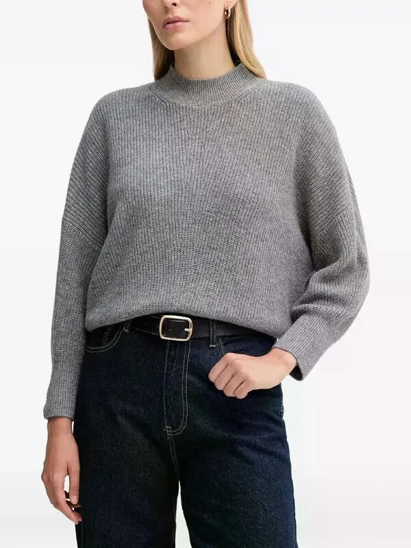 OUI High-neck Ribbed Knit Sweater