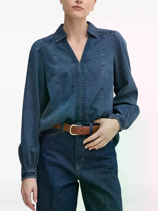 MOS MOSH Mmfozi Embroidered V-neck Blouse