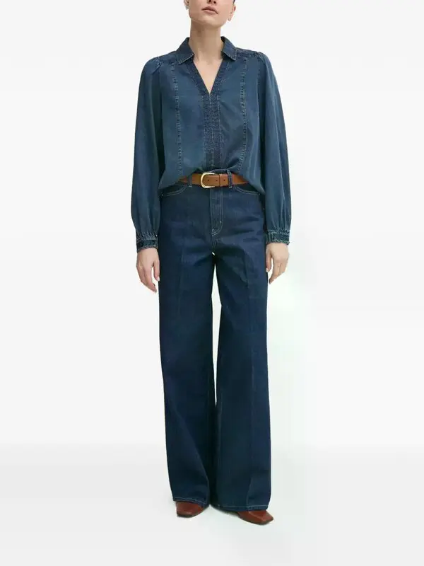 MOS MOSH Mmfozi Embroidered V-neck Blouse
